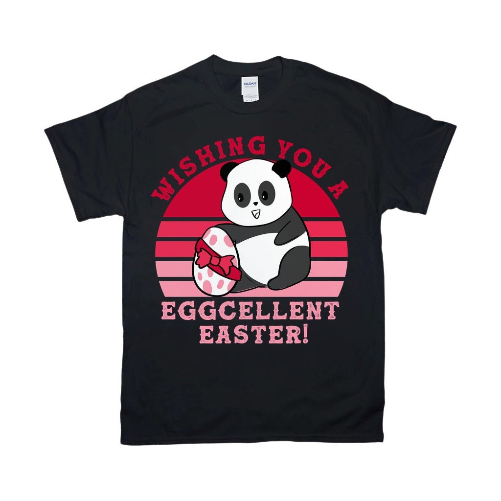 Wishing You A Eggcellent Easter Panda Retro Sunset Easter - Etsy