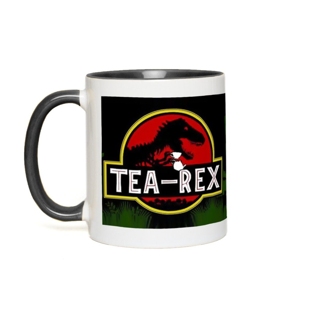 Tea Rex Accent Mugs T Rex Mugs Tea Rex Accent Mugs | Etsy