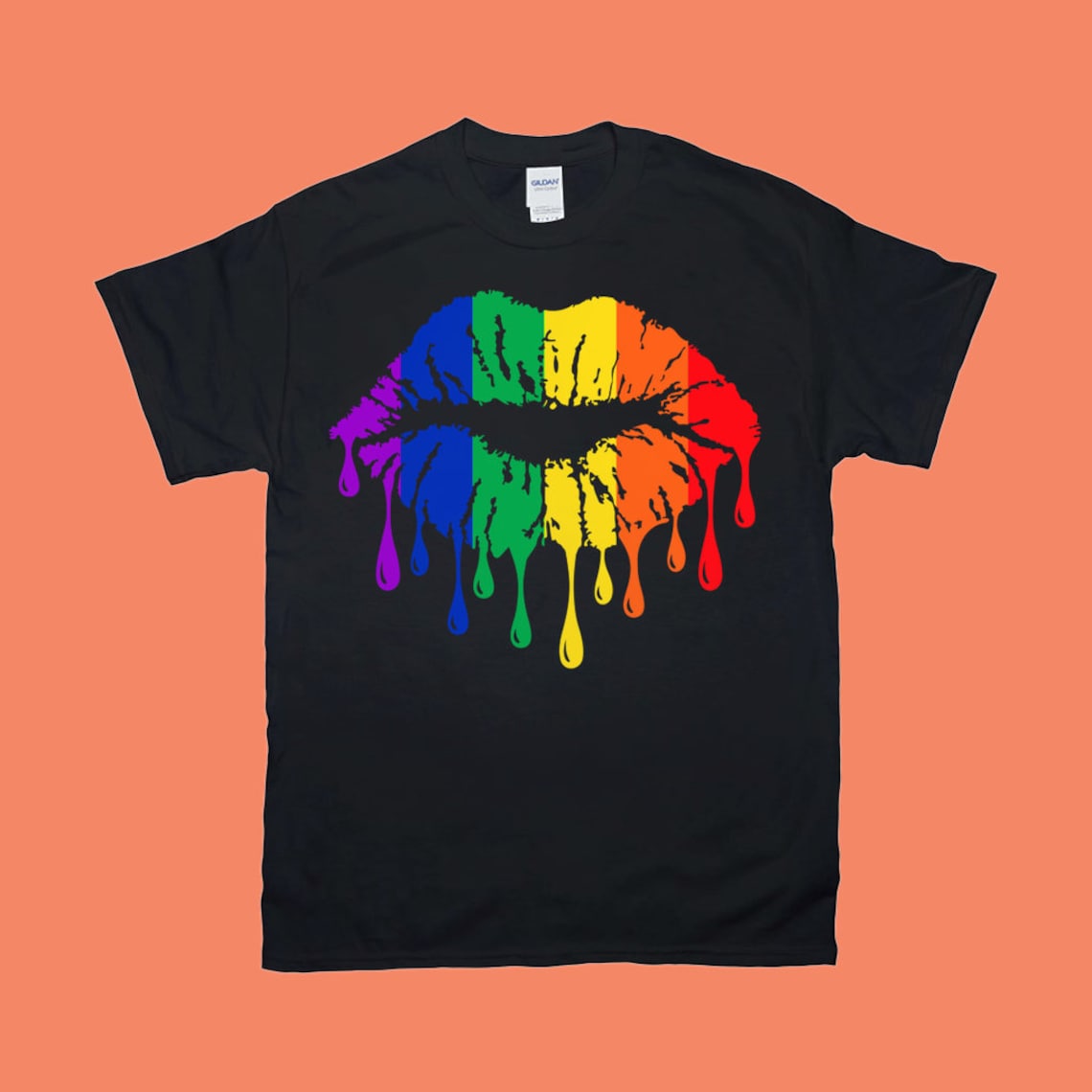Lgbt Rainbow Lips Melting LGBTQ Flag Dripping Lips Shirt - Etsy