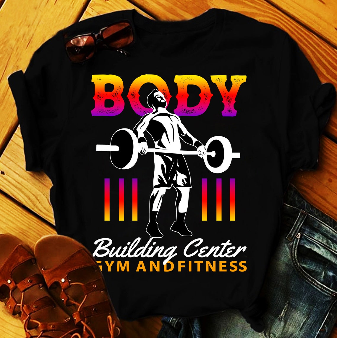 Body Building Center Gym and Fitness T-shirtsmen's Weight - Etsy