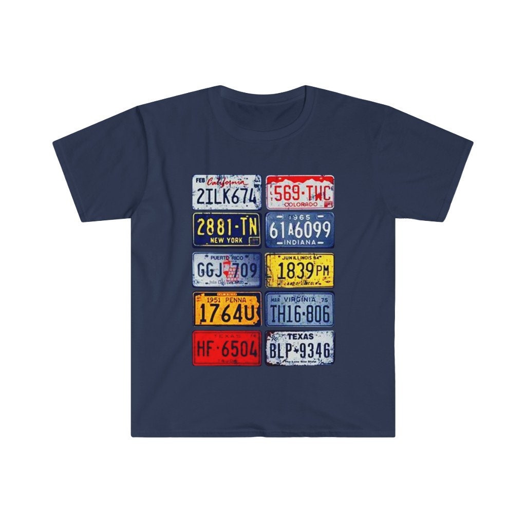 Vintage License Plates T-shirt: Retro Car Plates Design - Etsy
