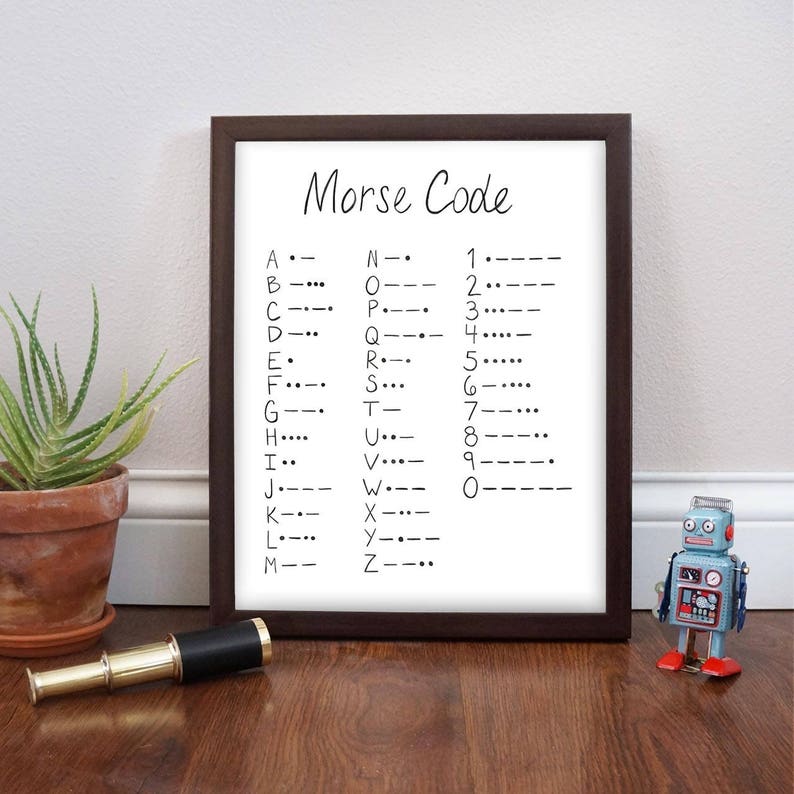 Morse Code Print Morse Code Poster Morse Code Art Morse Code Wall Art Educational Posters ...