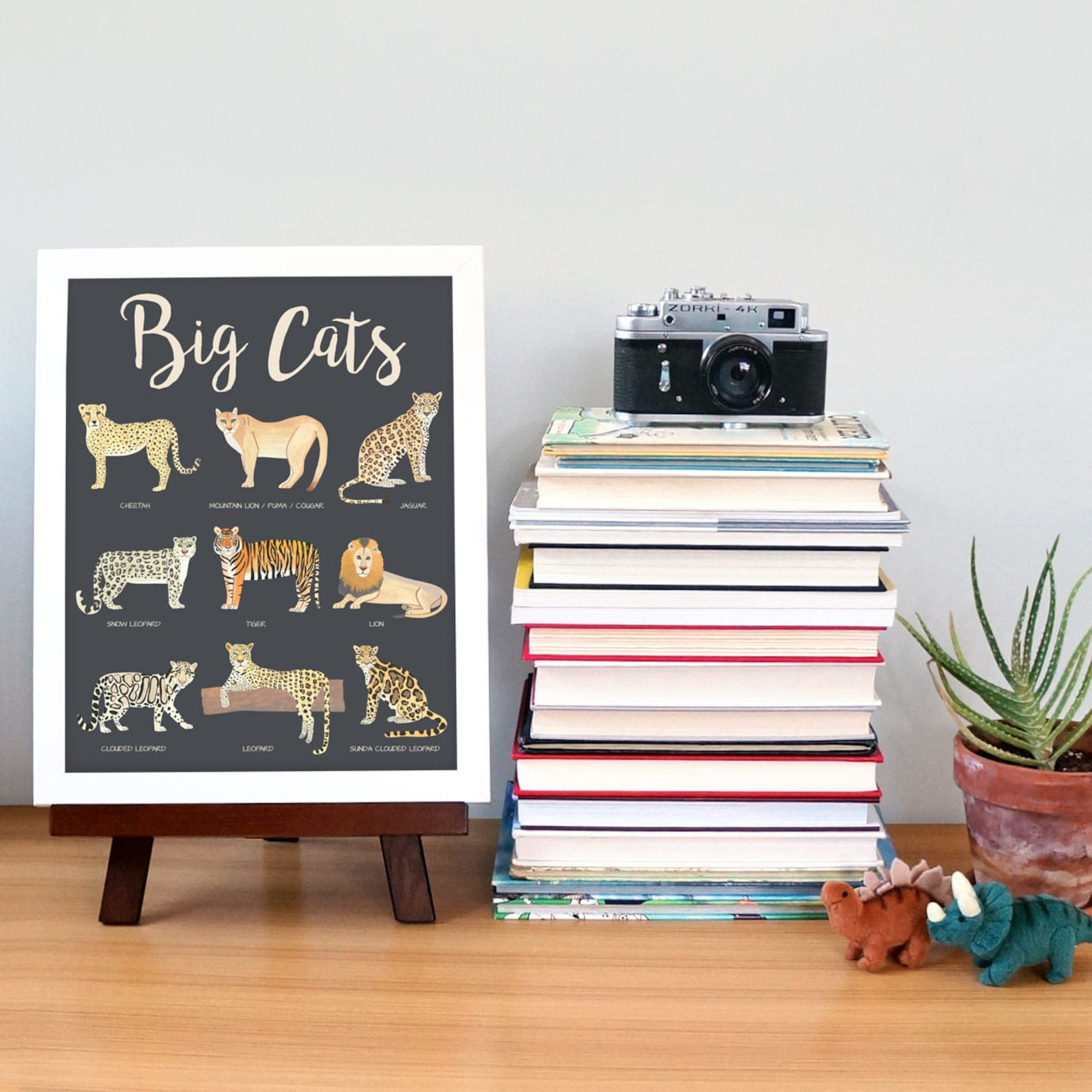 Big Cats Poster Educational Posters Kids Safari Nursery Decor - Etsy ...