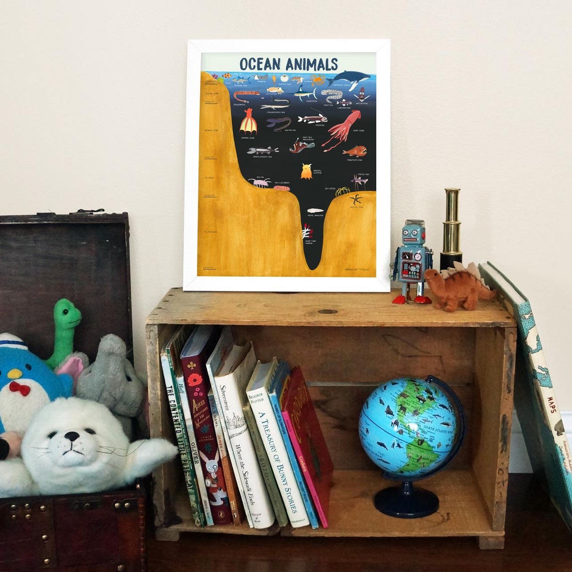 Ocean Animal Print Ocean Animal Watercolor Print Marine - Etsy