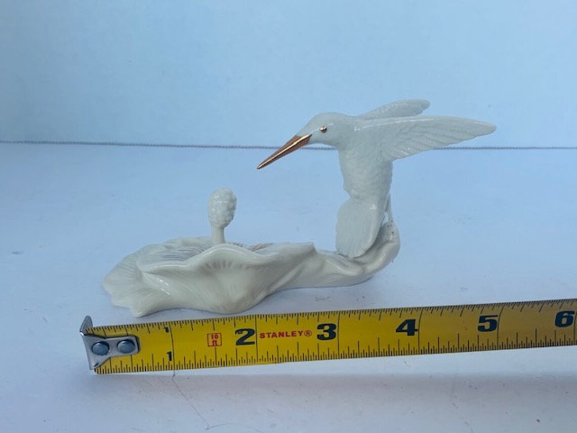 LENOX HUMMINGBIRD FIGURINE Pure Porcelain White Gold Trim | Etsy