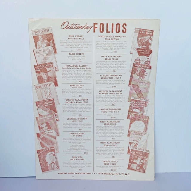 SHEET MUSIC ANTIQUE Song Book Vintage Paper Ephemera Vtg Mcm - Etsy