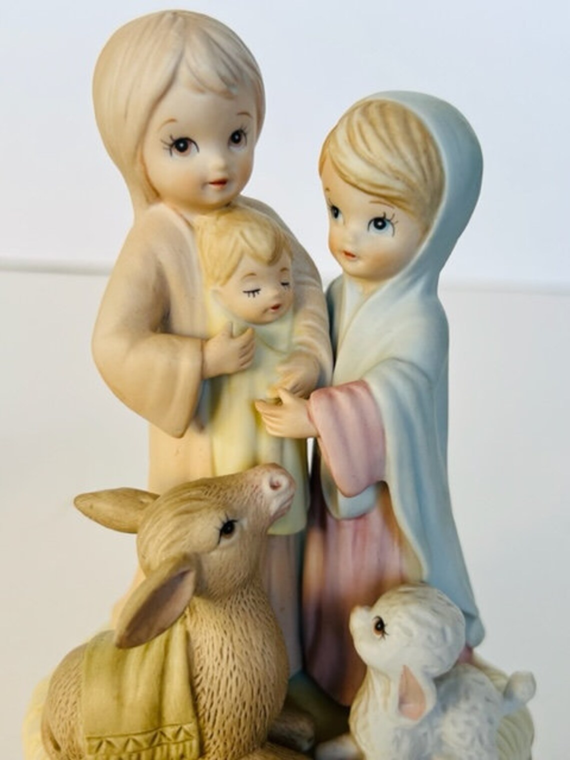 Lefton Music Box Oh Little Town Bethlehem Figurine Christmas Nativity ...