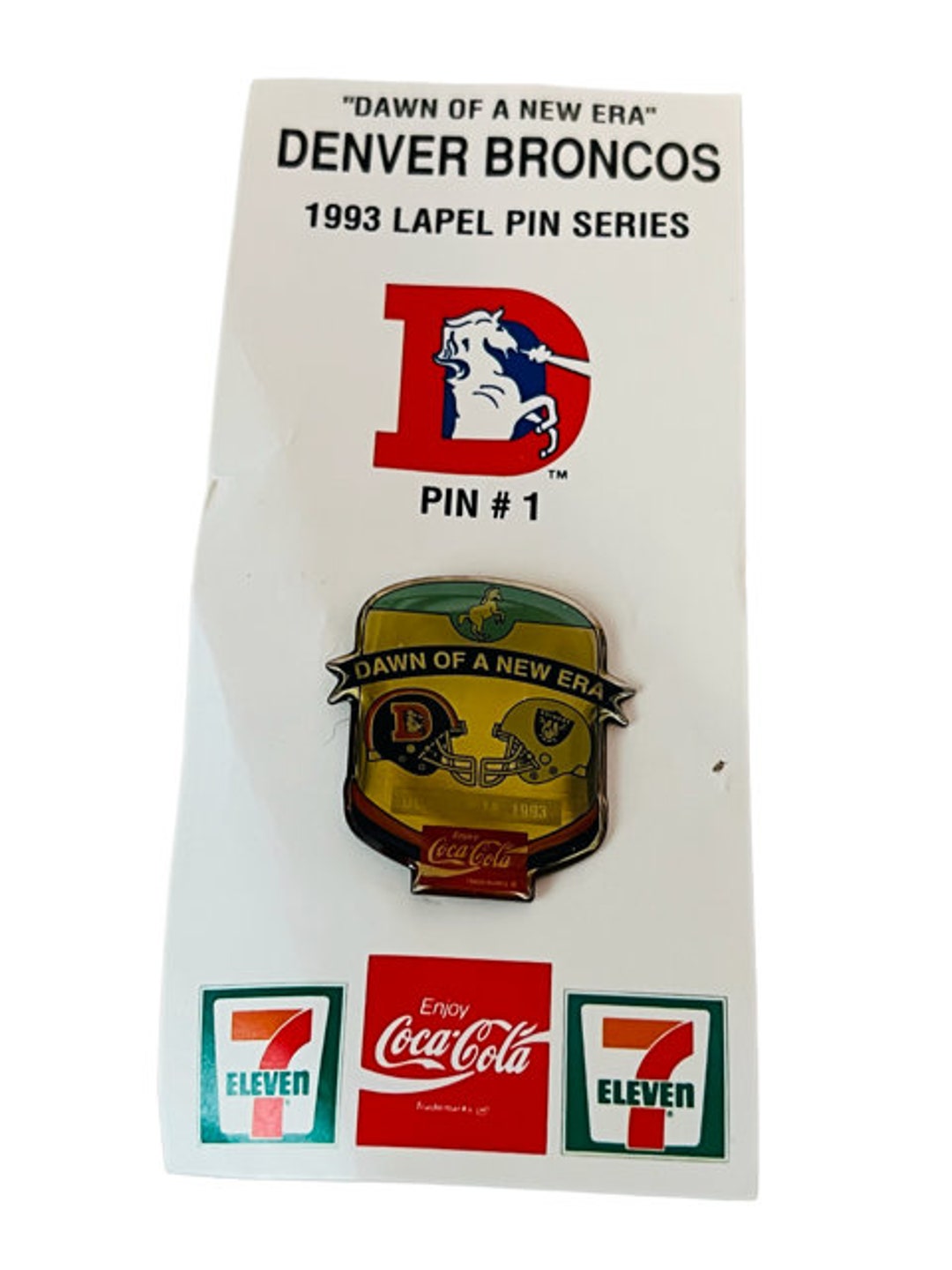 Denver Broncos Pinback Vtg Coke Button Pin Elway Coca Cola Lapel Dawn ...