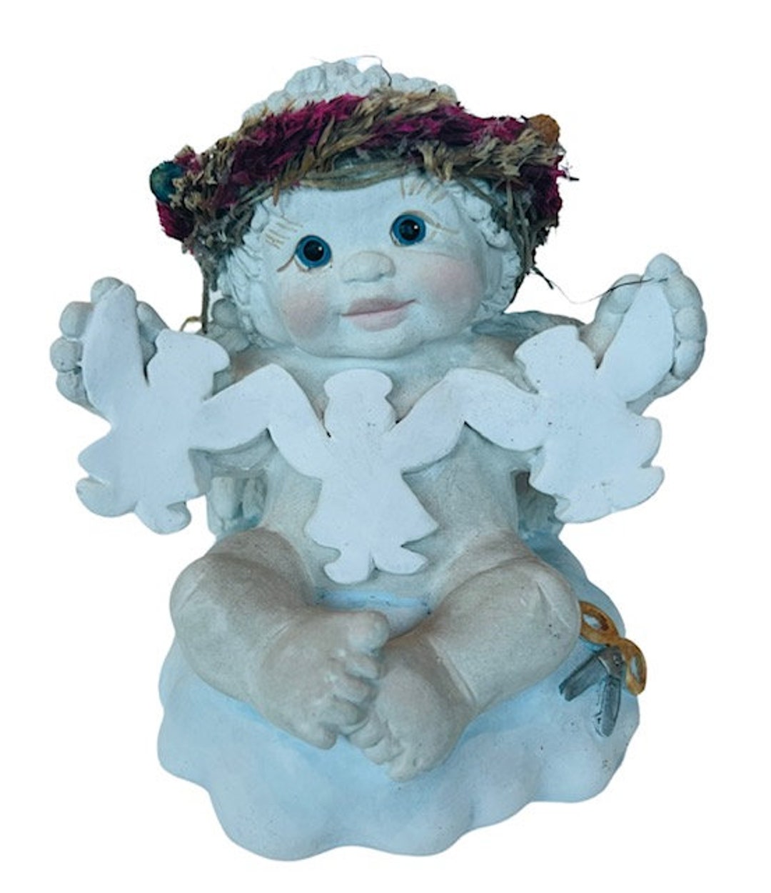 Dreamsicles Figurine Kristin Signed Cast Art Stone Angel Cherub Cut Out ...