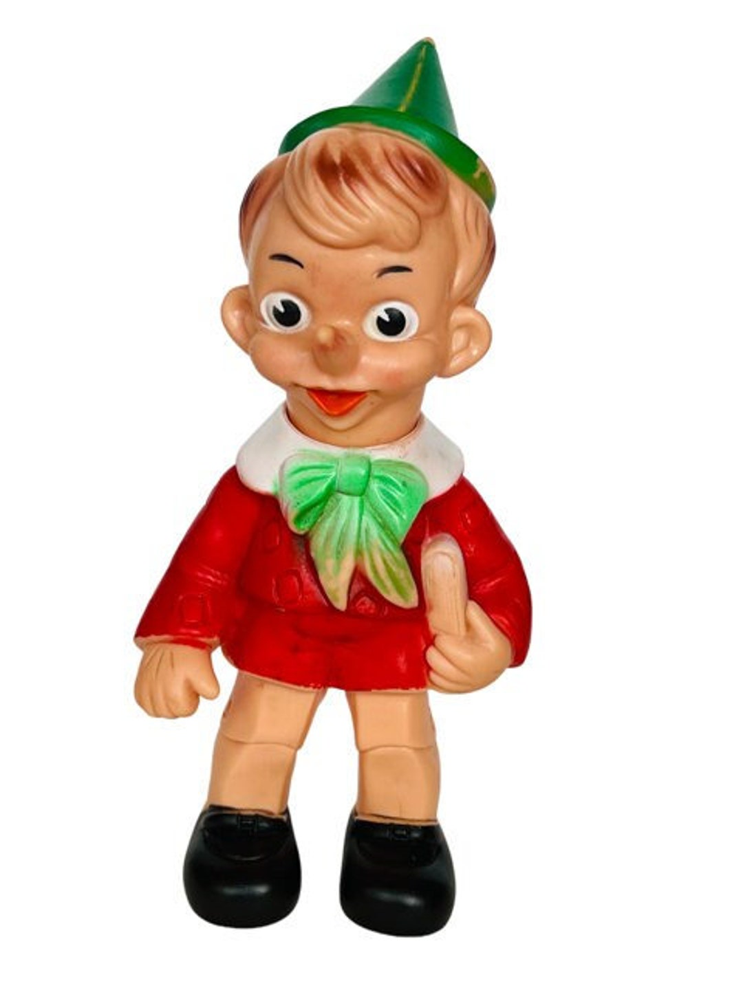 Pinocchio Figurine Italy Rubber 9" Disney Italian Squeeze Toy Figure ...