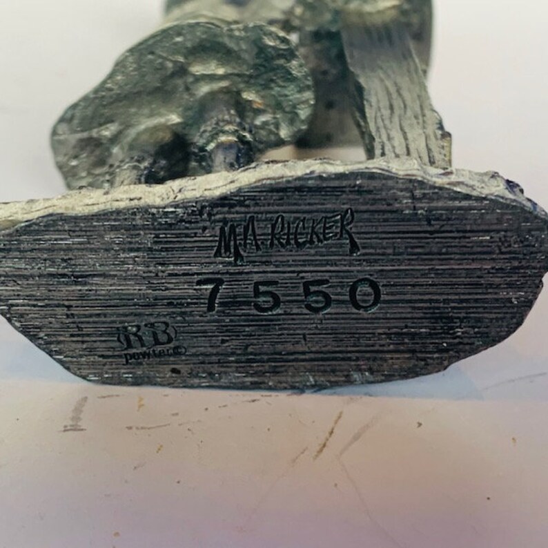 Michael Ricker Pewter Figurine Vtg Signed Sculpture Metal - Etsy