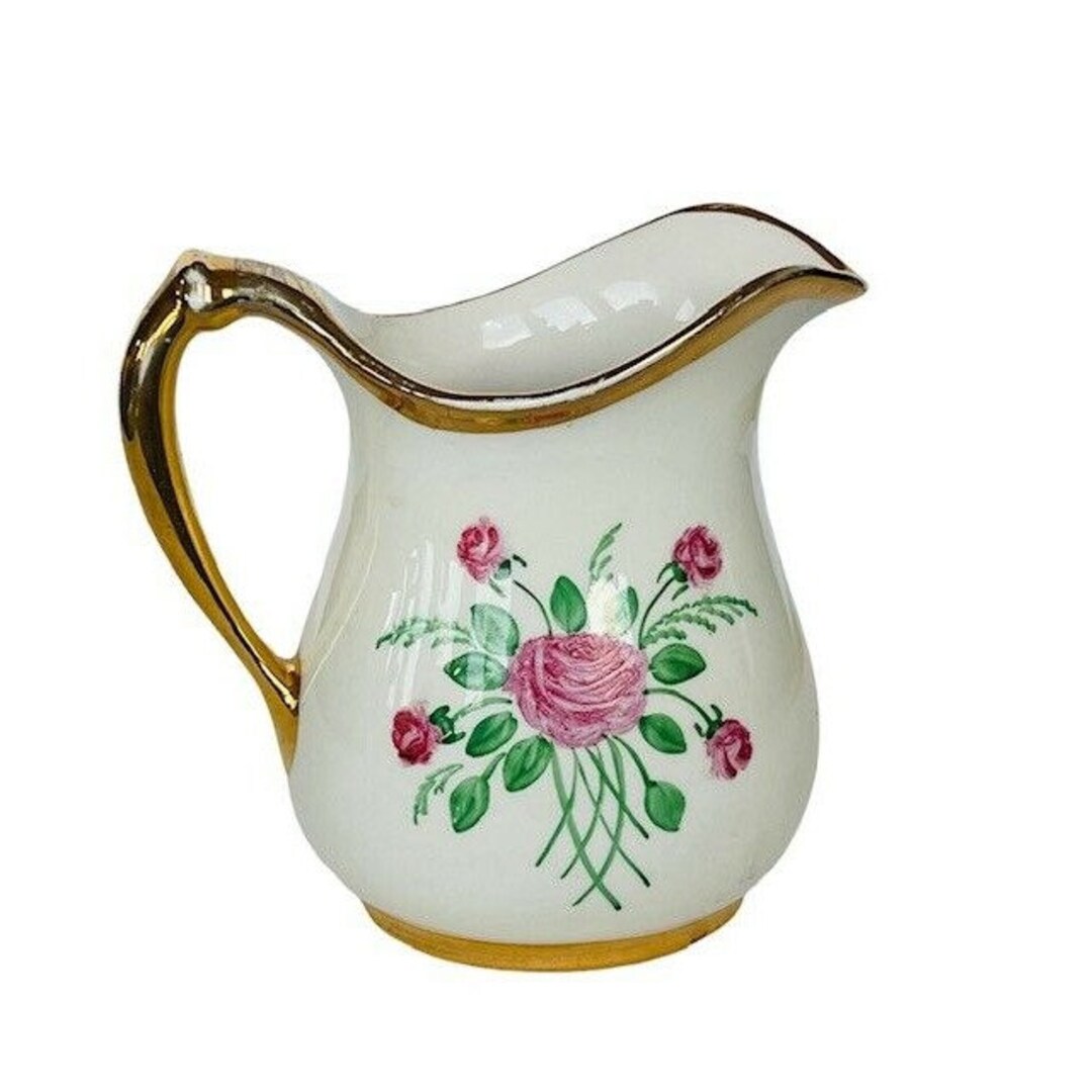 Homer Laughlin Creamer Pitcher Antique Vtg Le Noir Gold Signature ...