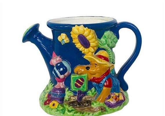Winnie Pooh Watering Can Figurine Disney Christopher Robin | Etsy