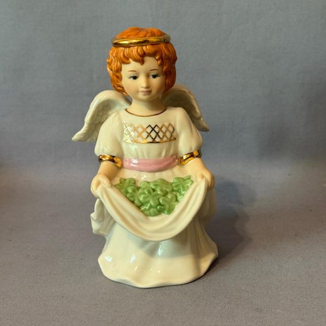 Vintage Lenox Angel Figurine Porcelain Shamrocks St Patricks Day Gift ...