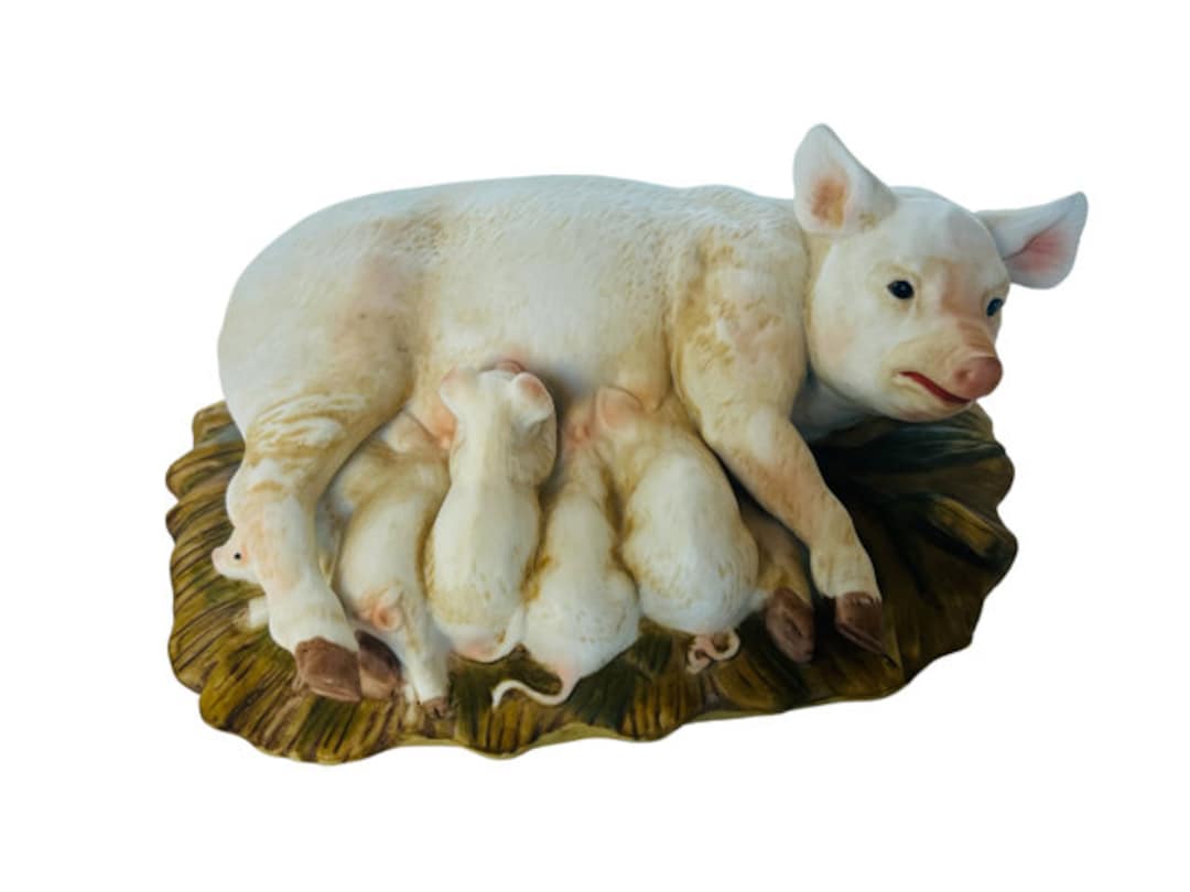 Homco Pig Figurine Vtg Hog Piglet Porcelain Masterpiece Farm ...