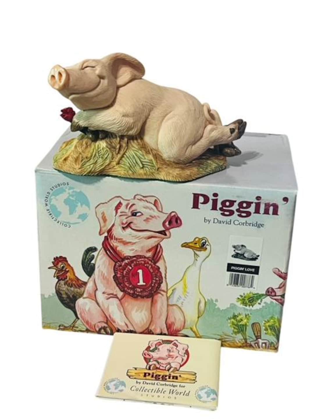 Pig Figurine Anthropomorphic Corbridge Piglet Flambro Piggin BOX Love ...