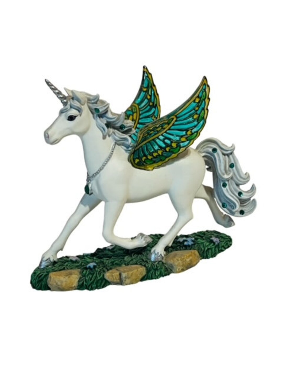 Unicorn Figurine Pegasus Hamilton Collection Jeweled Reflections ...