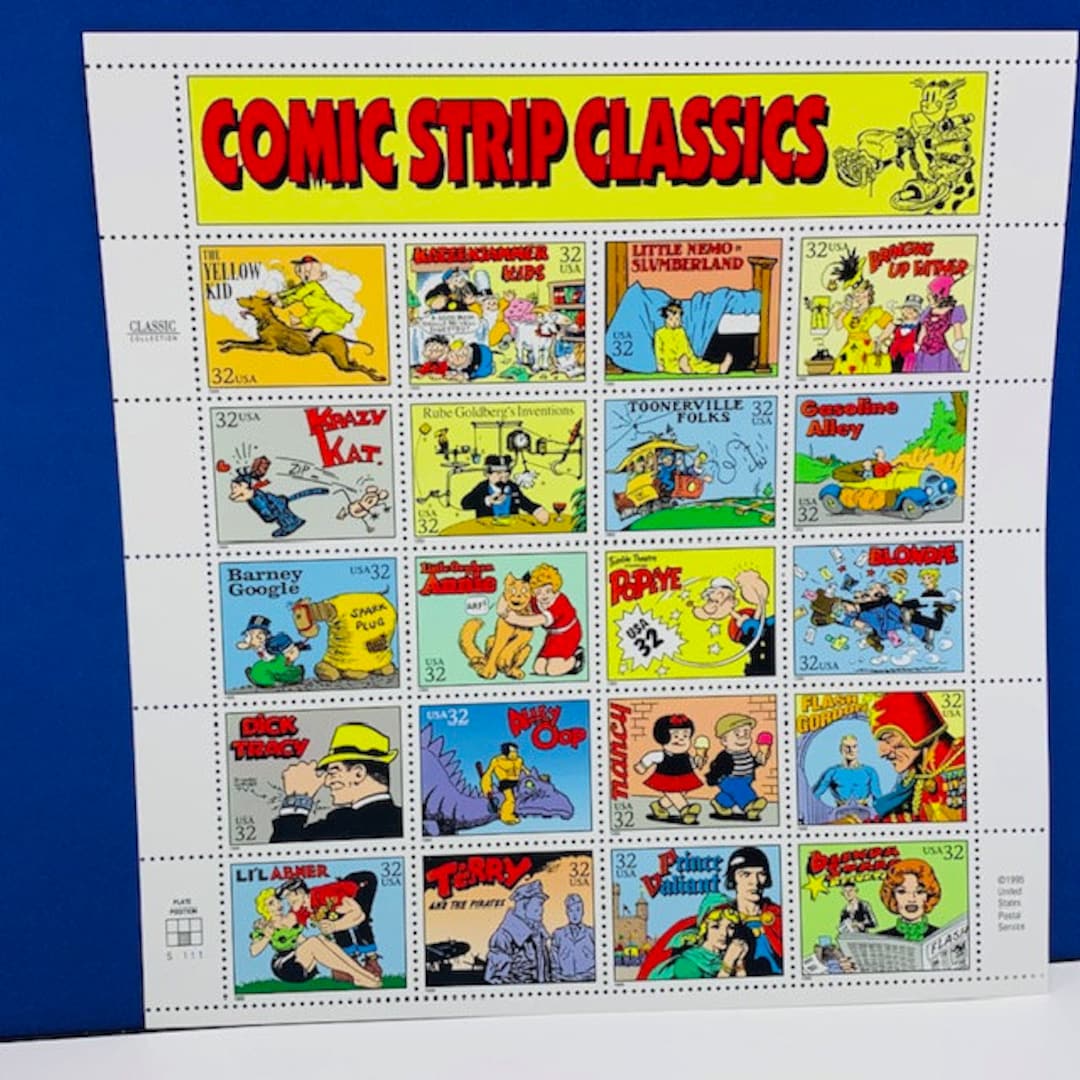 CARTOON ANIMATION STAMPS Vintage Ephemera Sheet Vtg Pop - Etsy