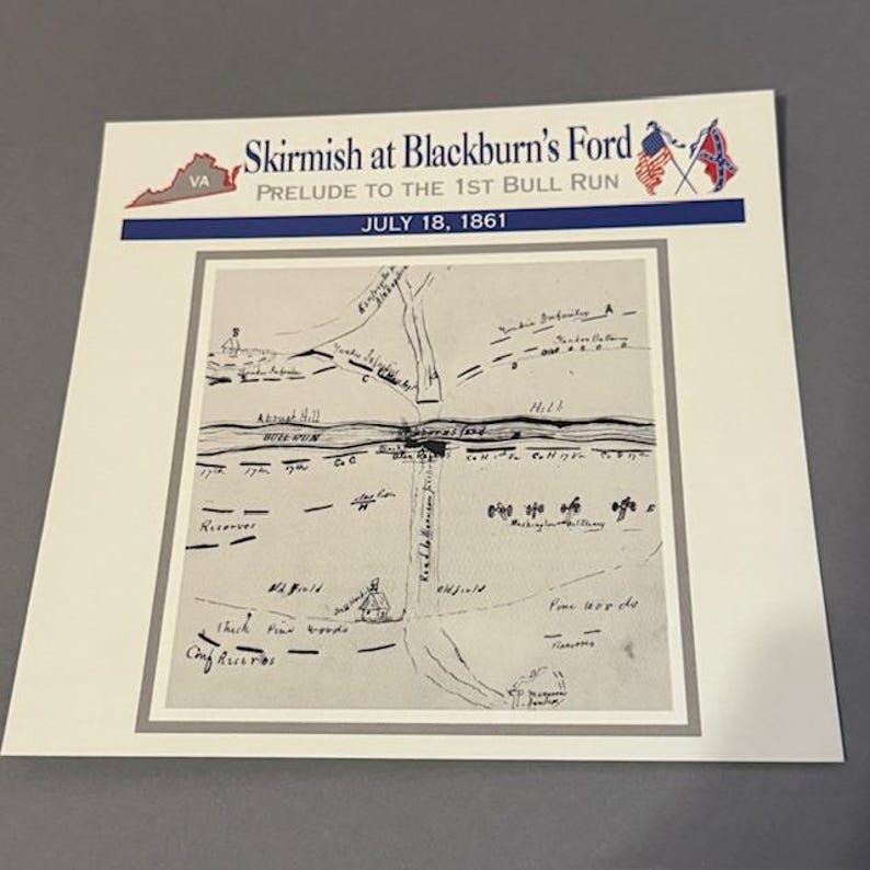 Civil War Card 1995 Atlas Military Battles Campaigns 1861 Blackburns ...