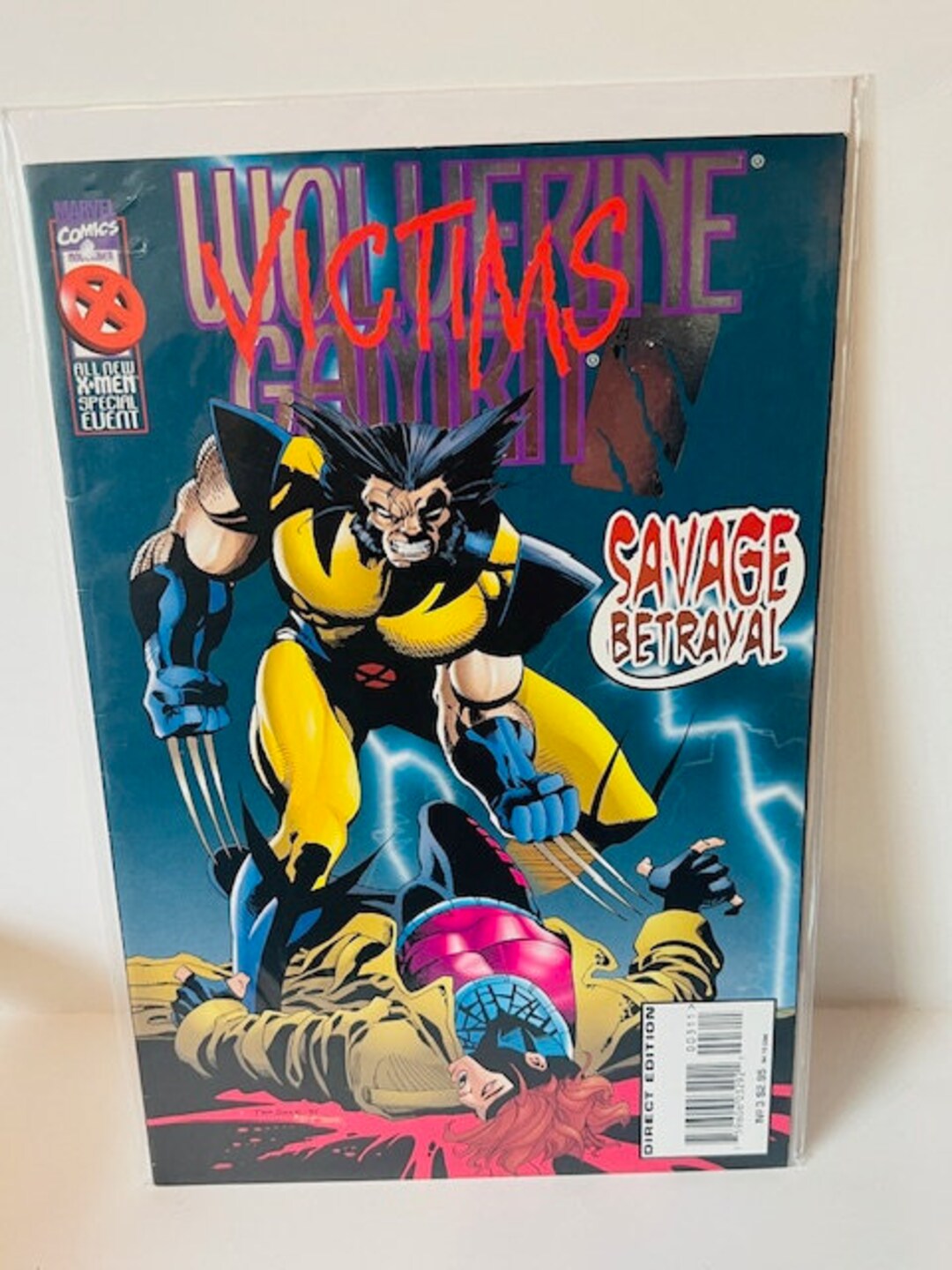 Wolverine Gambit Victims #3 Comic Book Marvel Vtg 1995 Savage Betrayal ...
