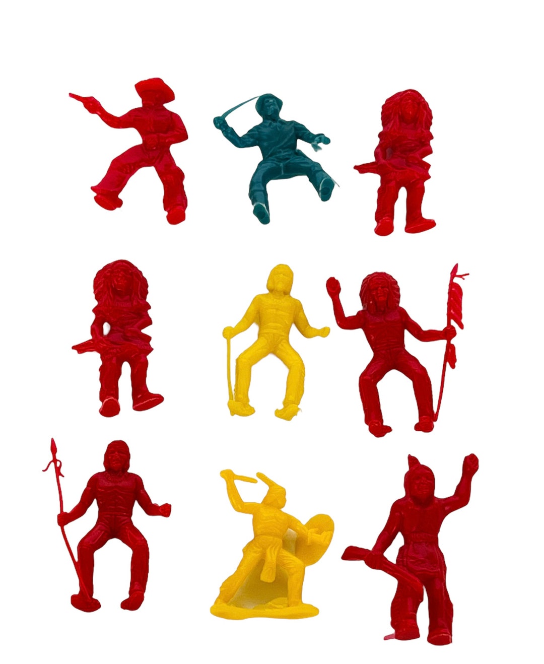 Plastic Cowboy Western Indian Native Toy Figure Marx Mpc Hong Kong LOT ...