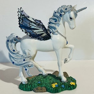 Unicorn Figurine Pegasus Hamilton Collection Jeweled Reflections ...