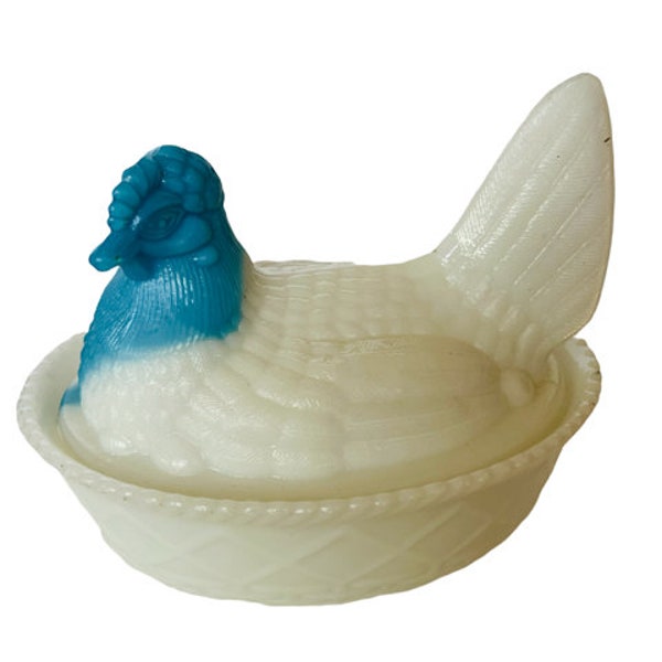 Milk Glass Chicken - Etsy