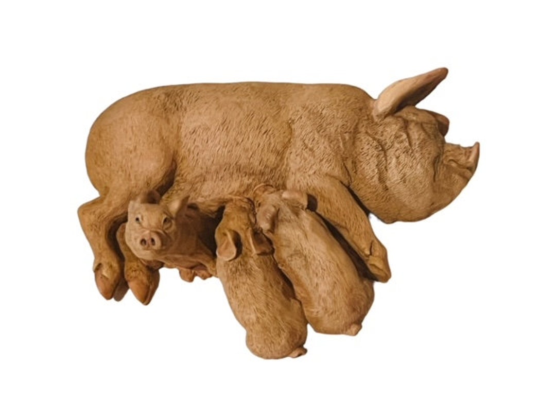 Castagna Italy Resin Pig Figurine Vtg Hog Piglet Anthropomorphic Babies ...