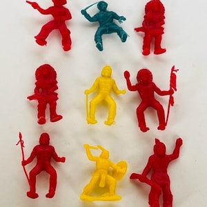 Plastic Cowboy Western Indian Native Toy Figure Marx Mpc Hong Kong LOT ...