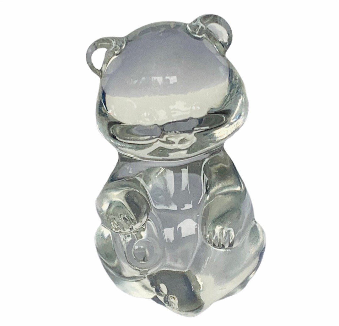 FENTON TEDDY BEAR Vintage Birthday Glass Figurine Sculpture Statue ...