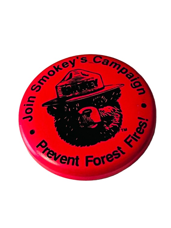 Smokey Bear Forest Fire Pink Advertising Sign Ad Anti… Gem