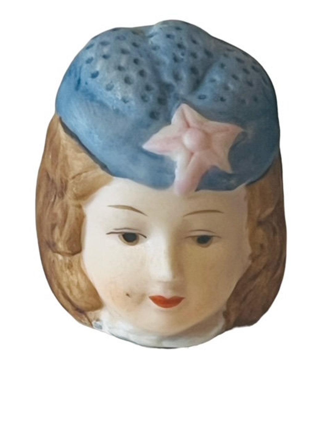 Art Deco Ladies Fashion Porcelain Thimble Bust Fine China Antique Vtg ...