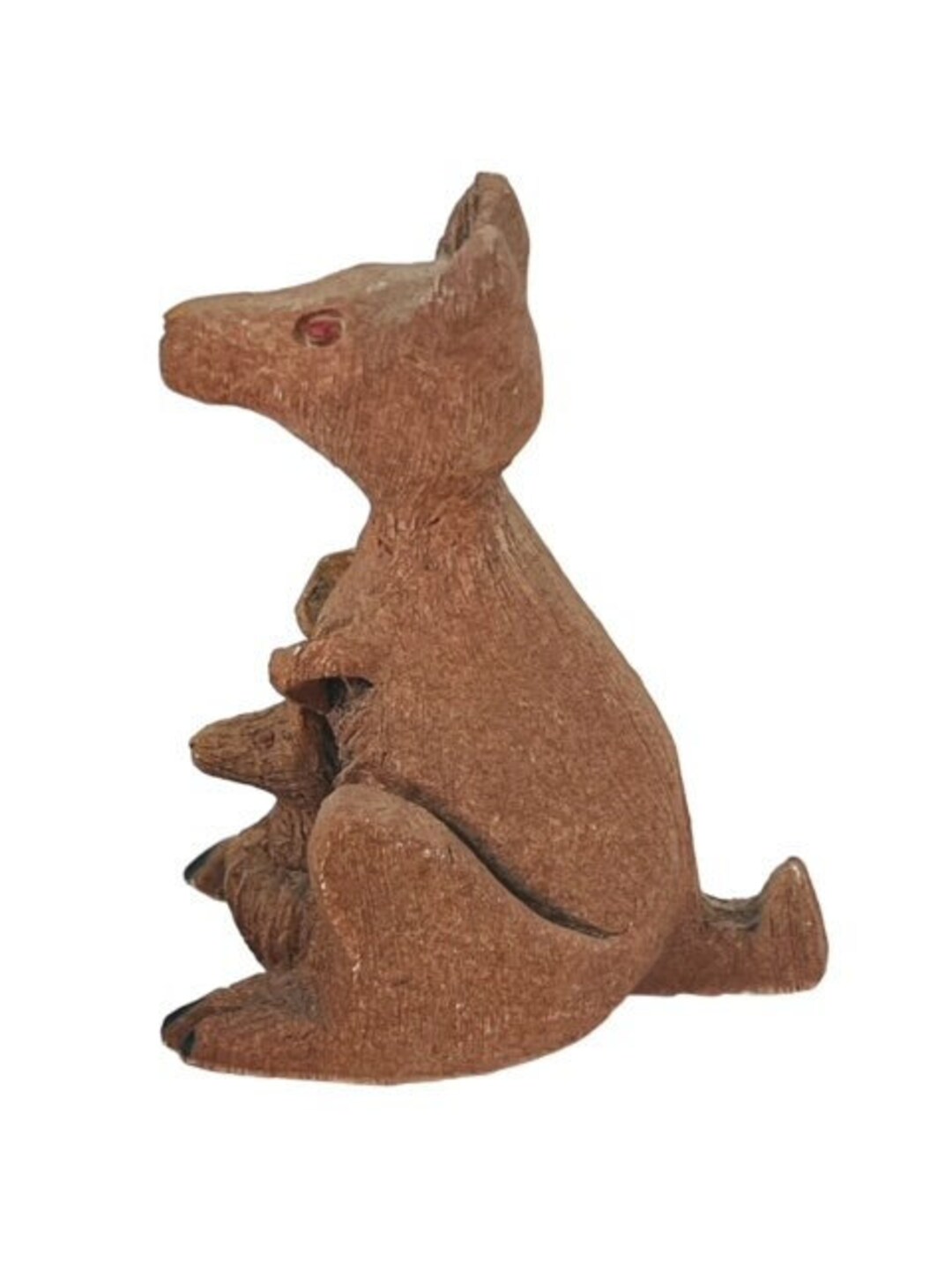 Kangaroo Animal Artesania Rinconada Uruguay Carved Figurine Vtg ...