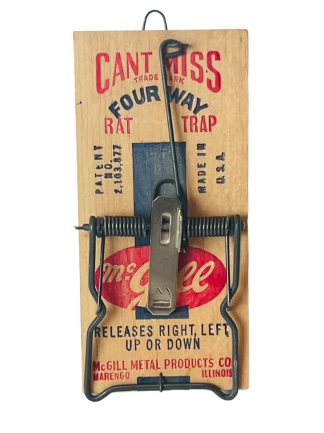 Cant Miss Antique Mouse Mice Rodent Rat Trap Vtg Hunting USA Four 4 Way ...