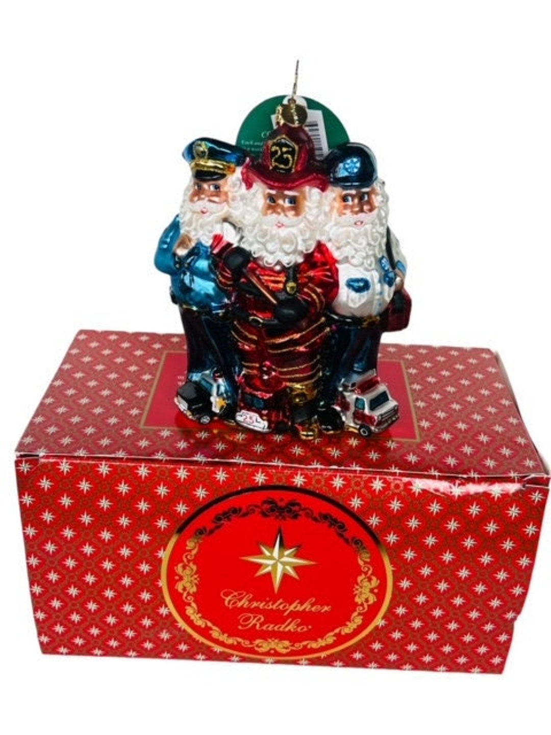 Christopher Radko Christmas Ornament Santa Claus Figurine Fire Rescue ...