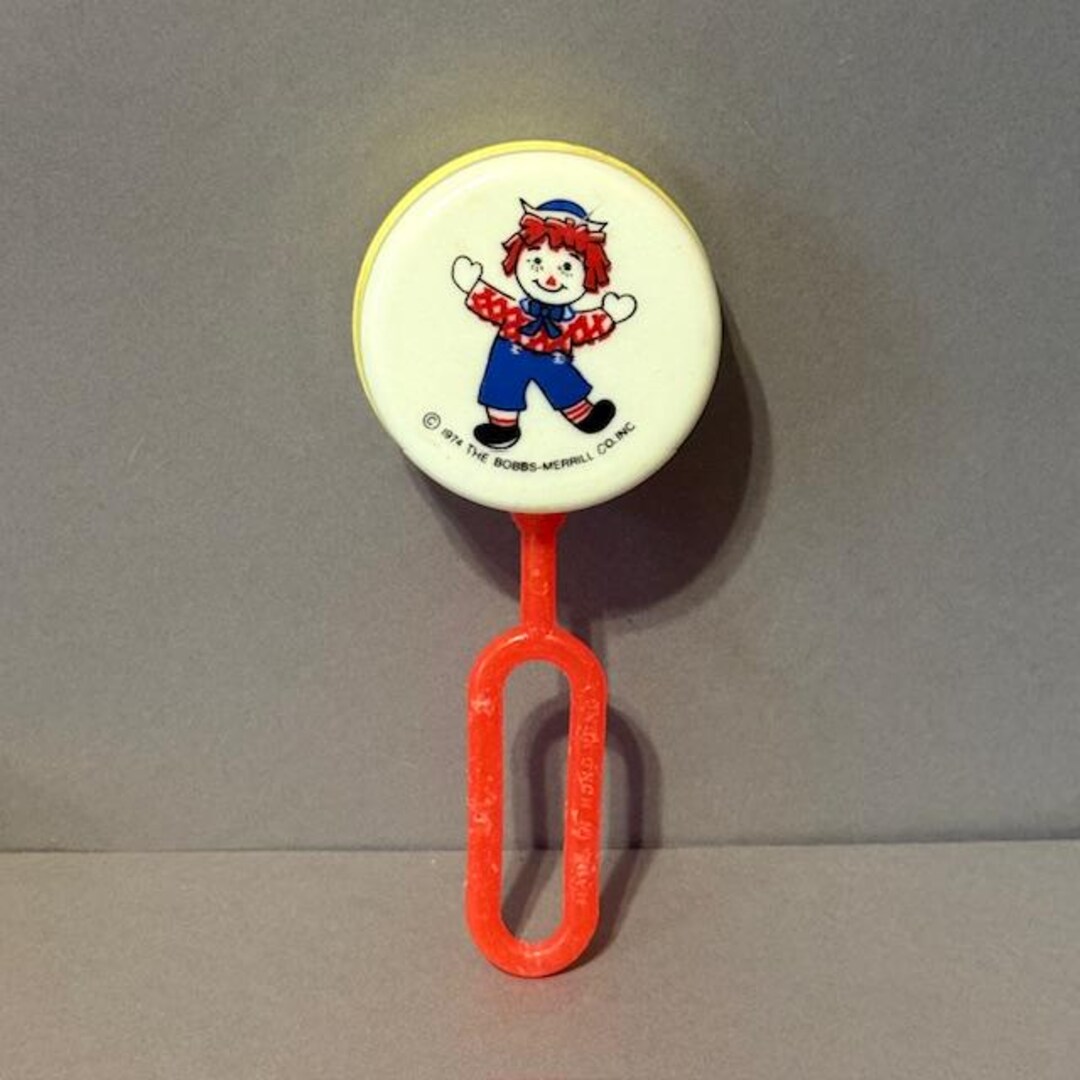 Antique Baby Toy Vintage Rattle Raggedy Ann Andy Anne 1974 Bobbs ...