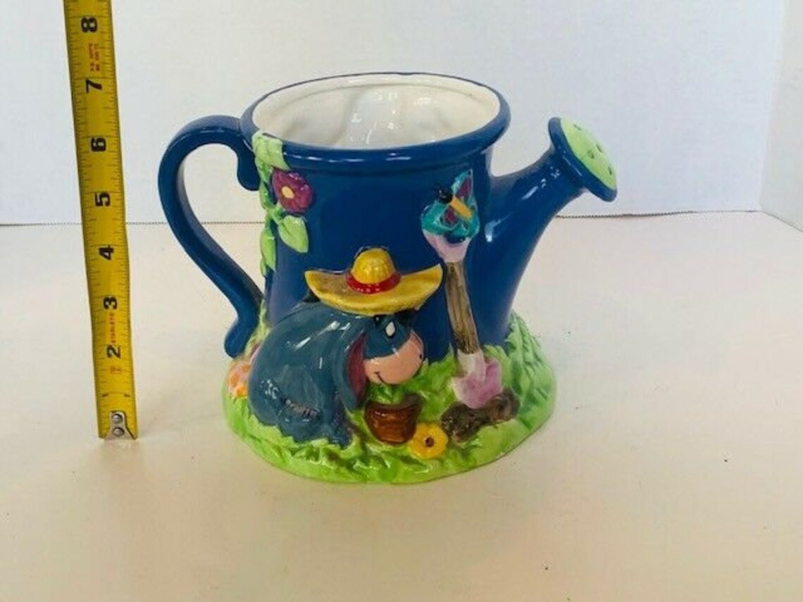 Winnie Pooh Watering Can Figurine Disney Christopher Robin Eeyore ...