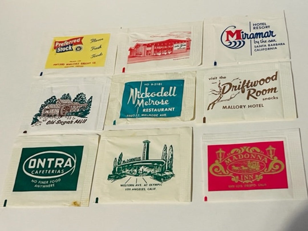 Sugar Packet Ephemera Advertising Ad 1960s California Hotel LOT 9 ...