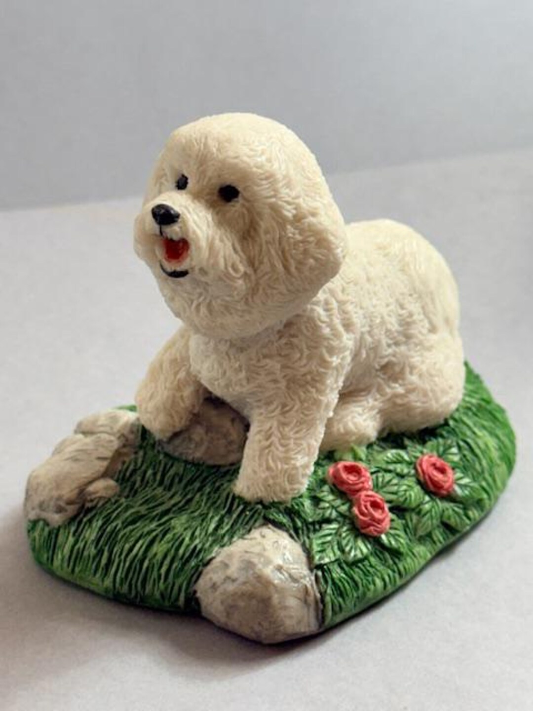 Vintage Bichon Frise Figurine Charmstone Earl Sherwan Signed Marv Art ...
