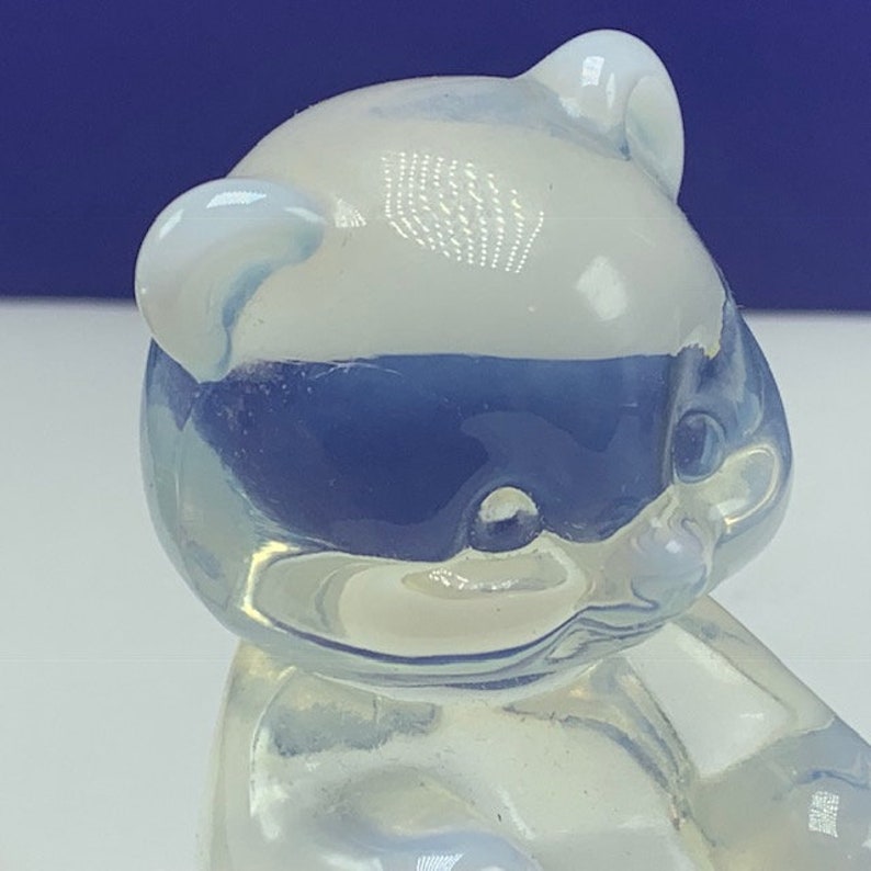FENTON TEDDY BEAR Vintage Birthday Glass Figurine Sculpture Statue ...
