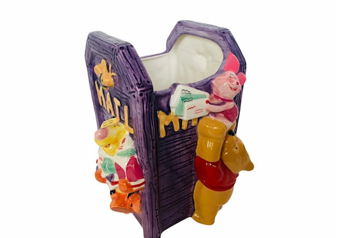 Walt Disney Planter Winnie Pooh Mail Box Figurine FTD Piglet Tigger Bee ...