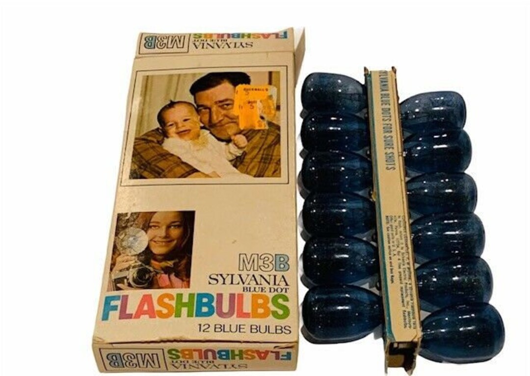 Vintage M3B Sylvania Flash Bulbs Blue Dot Box Camera Flashbulbs ...