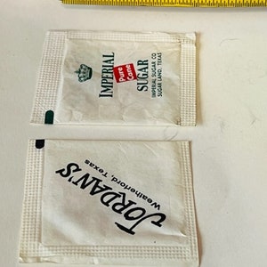 Imperial Sugar Packet LOT Ephemera 1960s Texas Dallas Jordans El Fenix ...