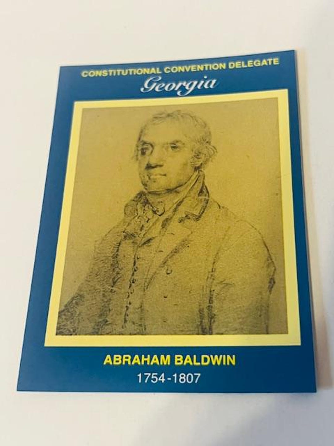 Delegate Card Constitutional Convention 1787 Politics Abraham Baldwin ...