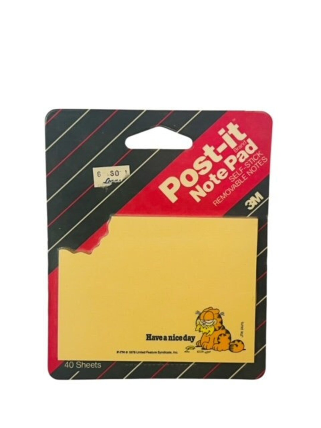 Garfield Odie Vintage Self Stick Removable Notes Post It Note Pad 1978 ...