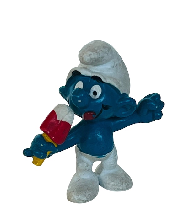Smurfs Vintage 1980s Miniature Action Figure Toy Collectible Vtg Mini Mcm Peyo Schleich West Germany W Ice Cream Popsicle Lick Etsy Canada