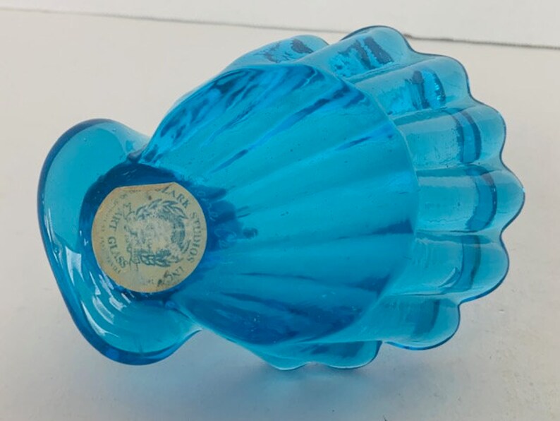 Ozark Studios Cobalt Blue Glass Swan Goose Geese Seashell Figurine ...