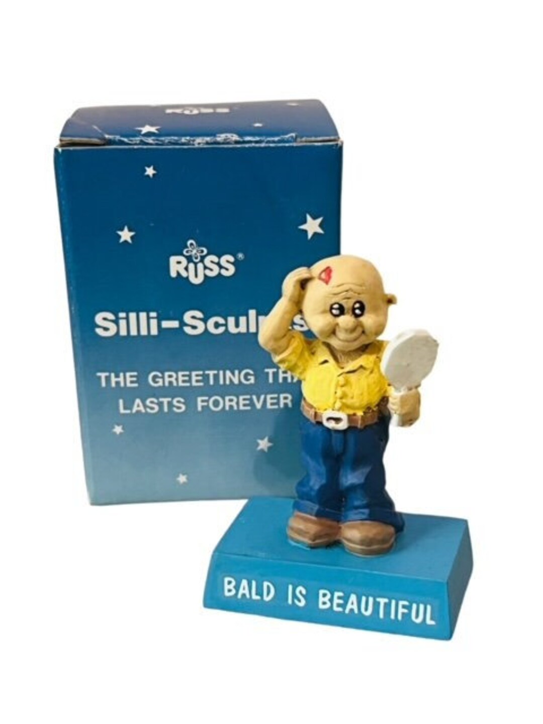 Russ Berrie Figurine Silli-sculpts Greeting Last Forever Bald Beautiful ...