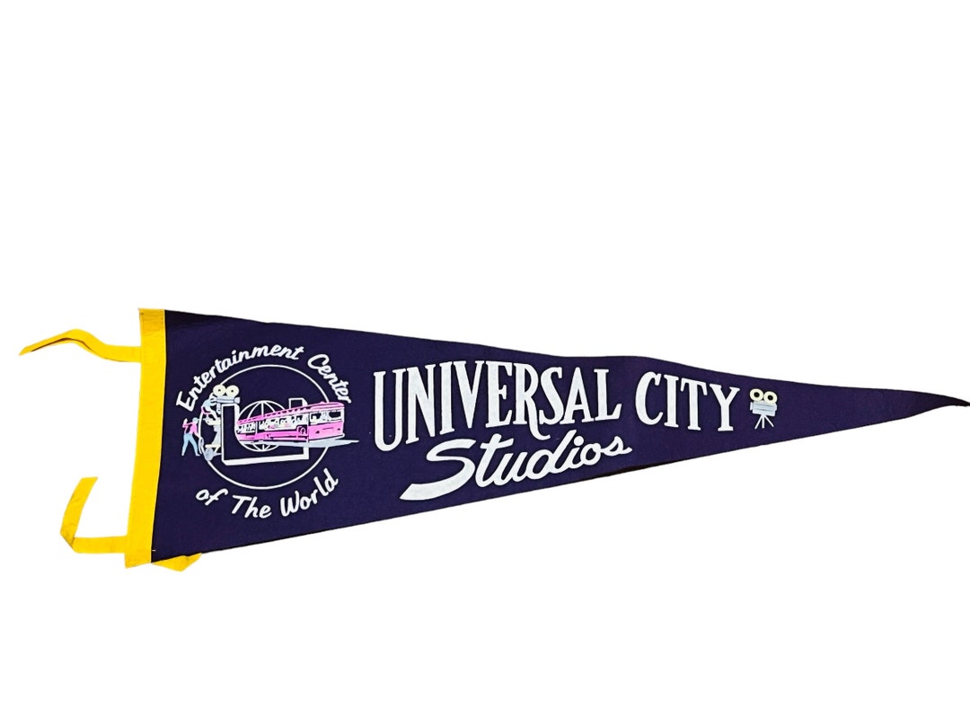 Universal Studios City Pennant Flag Vtg Antique Entertainment Center ...