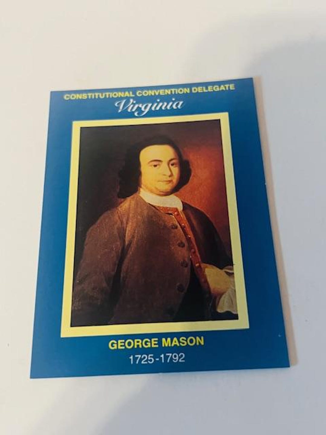 Delegate Card Constitutional Convention 1787 Politics George Mason ...